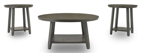 Caitbrook 4013 Rustic 3 Pack Coffee 2 End Tables With Shelf G