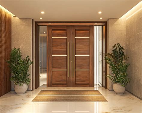 Swing Double Door Design With Matte Finish For Modern Entrance Doors Livspace