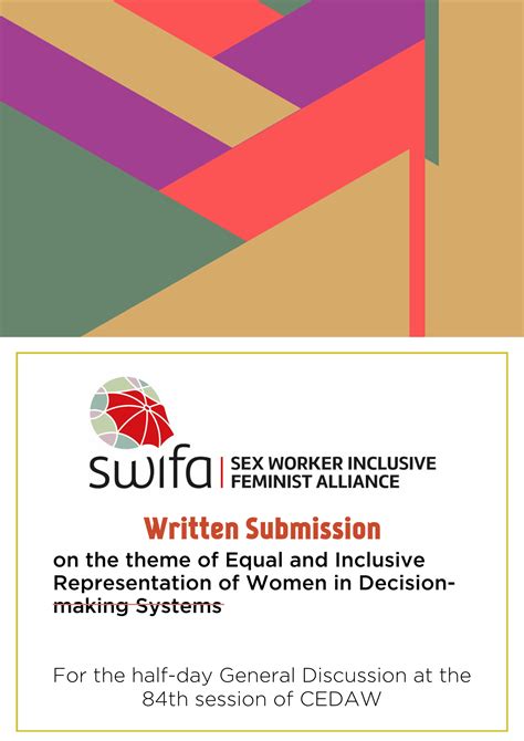 Submission Of The Sex Worker Inclusive Feminist Alliance To Cedaws General Discussion On Equal