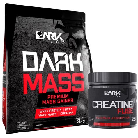 Kit Hipercalórico Dark Mass 3kg Creatina Monohidratada Fuse 300g