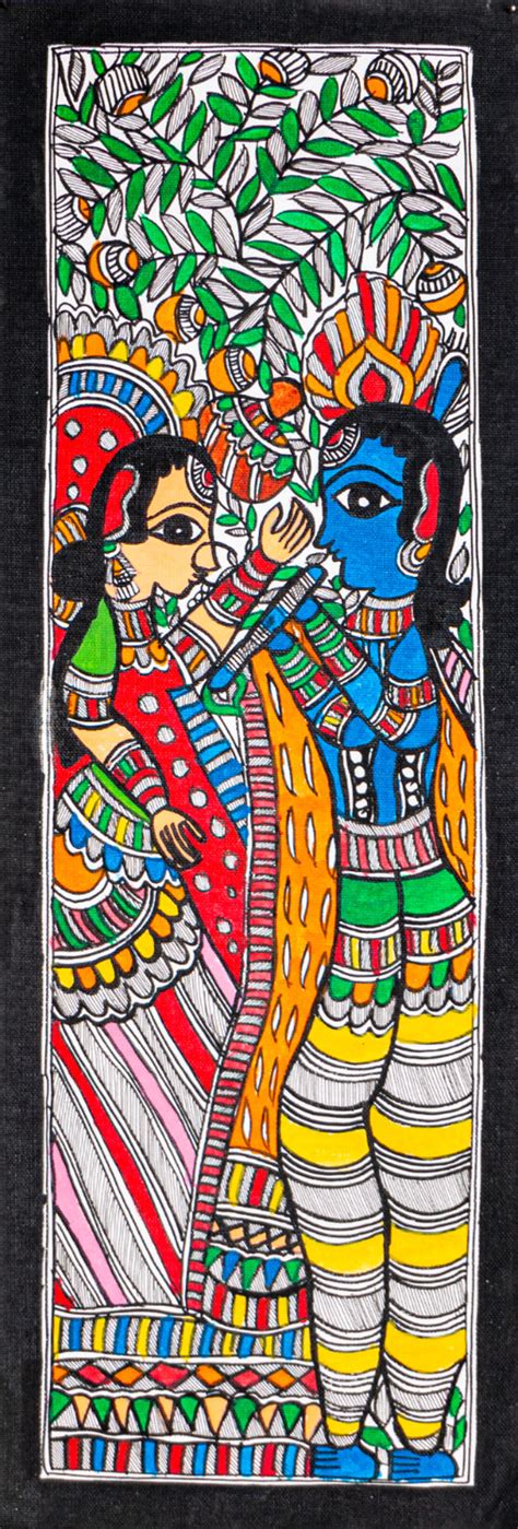 Buy Madhubani Radha Krishna Handmade Painting By Community Artists