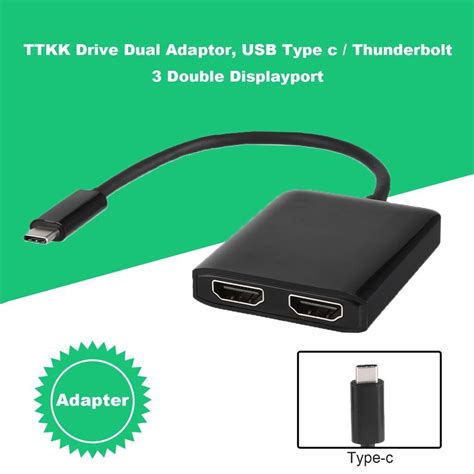 Ttkk Drive Displayport Dual Adaptor Usb Type C Grandado