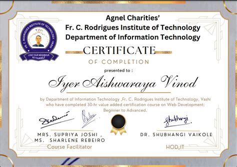 Aishwarya Iyer On Linkedin Webdevelopment Learningjourney Certification