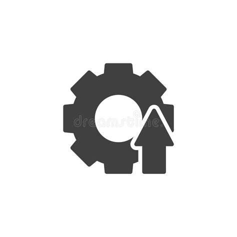 Cogwheel With An Upward Arrow Vector Icon Stock Vector Illustration Of Simple Productivity