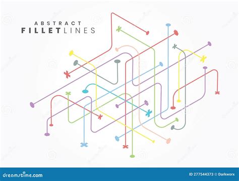 Isometric Geometric Tech Vector Pattern With Colorful Cubes Made Of Lines And Nodes Abstract