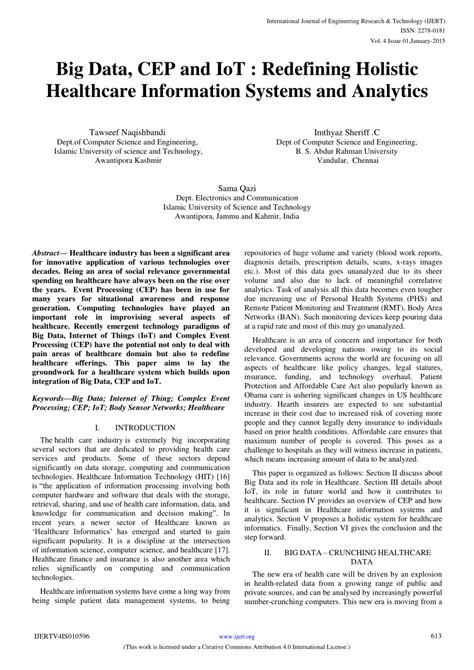 pdf big data cep and iot redefining holistic healthcare