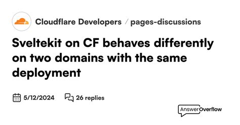Sveltekit On Cf Behaves Differently On Two Domains With The Same Deployment Cloudflare