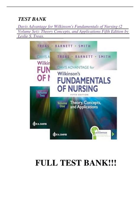 Test Bank For Davis Advantage For Wilkinson S Fundamentals Of Nursing