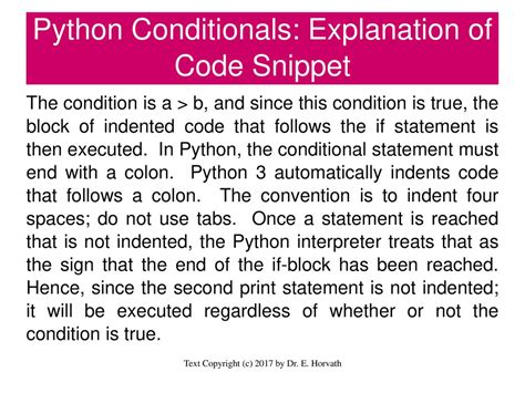 Python Conditionals The If Statement Ppt Download