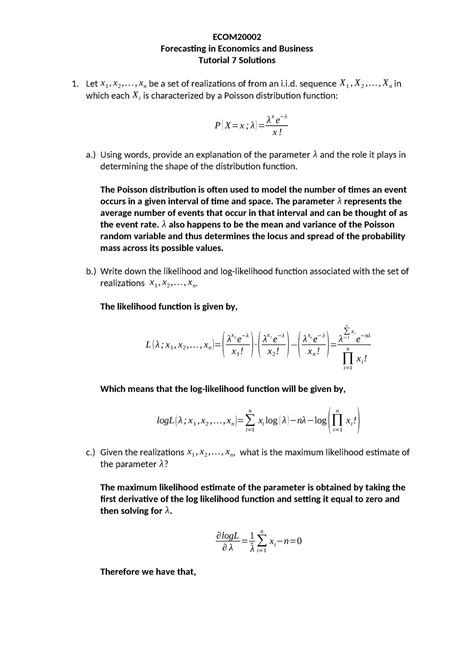 Tutorial Sols Tagged ECOM Forecasting In Economics And Business Tutorial Solutions Let