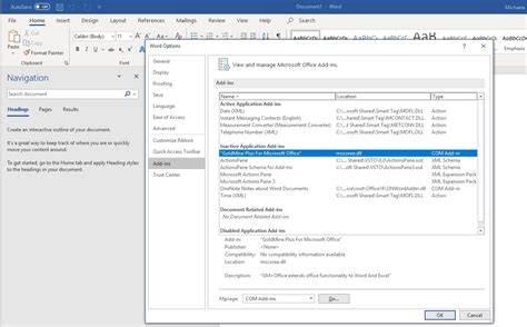 extended troubleshooting when the goldmine plus for microsoft office microsoft word and excel