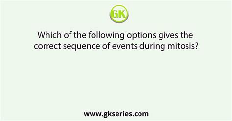 Which Of The Following Options Gives The Correct Sequence Of Events