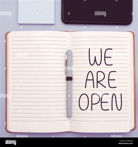 Text Caption Presenting We Are Open Business Idea No Enclosing Or Confining Barrier Accessible