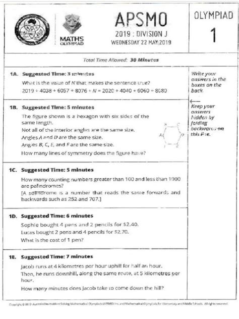Math Olympiad1 Div J 2019 Pdf