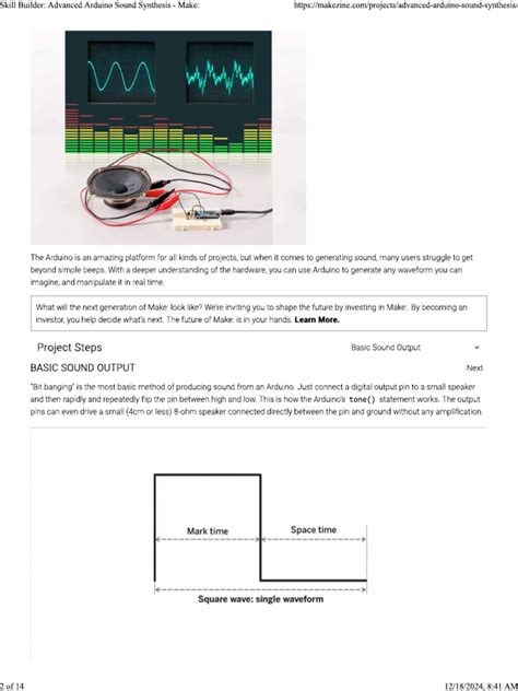 Extracted Pages From Skill Builder Advanced Arduino Sound Synthesis Make 2 Pdf