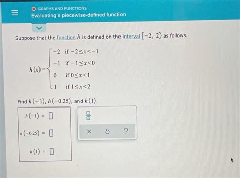 Solved Ographs And Functions Evaluating A Piecewise Defined