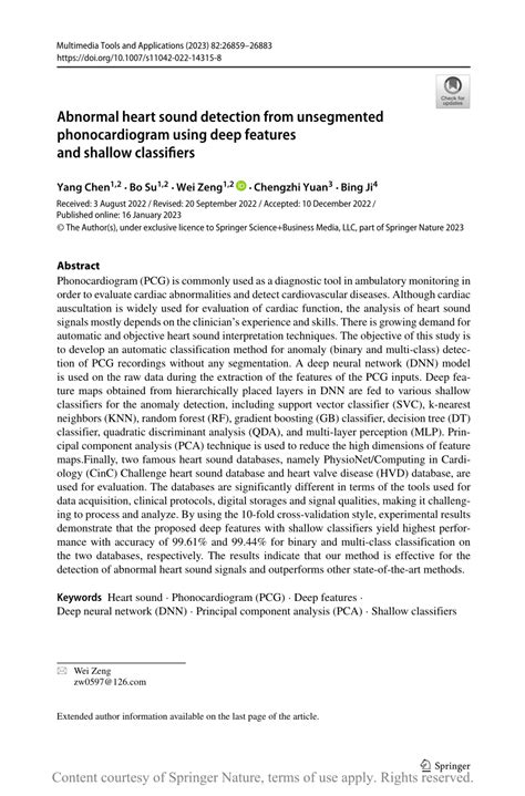 Abnormal Heart Sound Detection From Unsegmented Phonocardiogram Using Deep Features And Shallow
