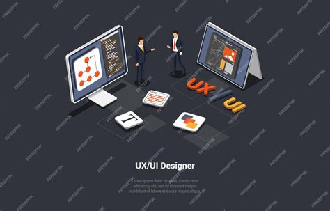 Premium Vector Ui Design Concept Device Content Place Infographic It Agency Prototyping Or