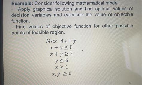 solved example consider following mathematical model