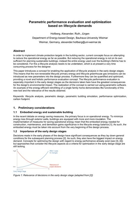 Pdf Parametric Performance Evaluation And Optimization Based On