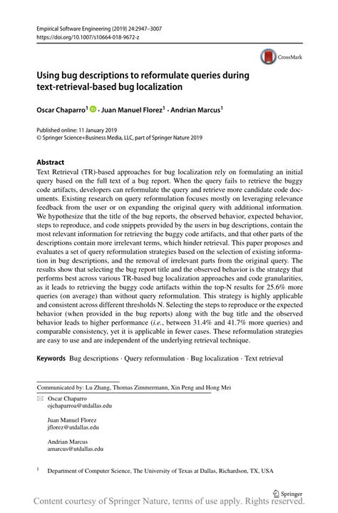 Using Bug Descriptions To Reformulate Queries During Text Retrieval Based Bug Localization