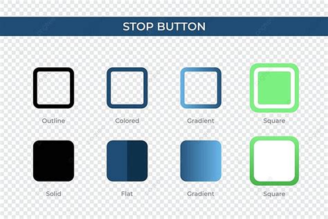 Variety Of Stop Button Icons In Different Styles Vector Race Signs