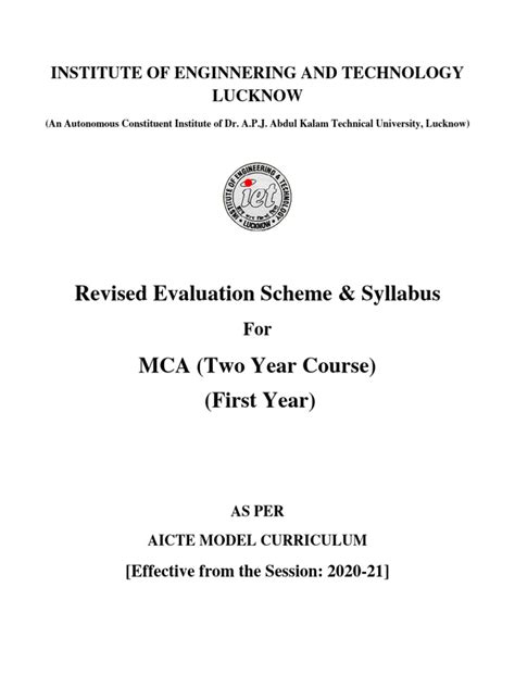 mca two years 1st year k series syllabus efs 2020 21 pdf group