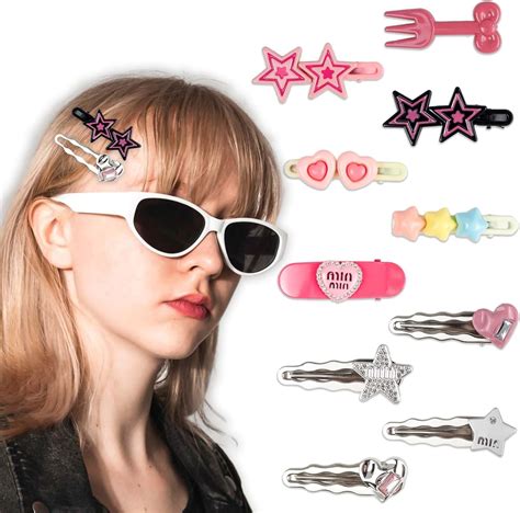 Haimeikang 10 Pcs Fluffy Star Hair Clips Cute Hair Clips