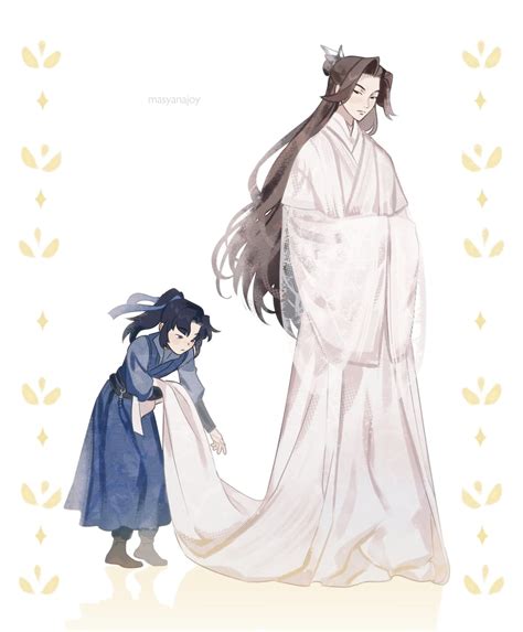 Chu Wanning And Mo Ran Erha He Tadebai Mao Shizun Drawn By Masyanajoy