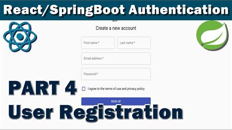 React Springboot Authentication Part 4 Simplified User Registration Youtube