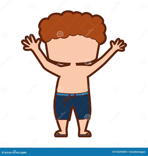 Cute Boy Shirtless Drawing Icon Cartoon Vector Cartoondealer Com