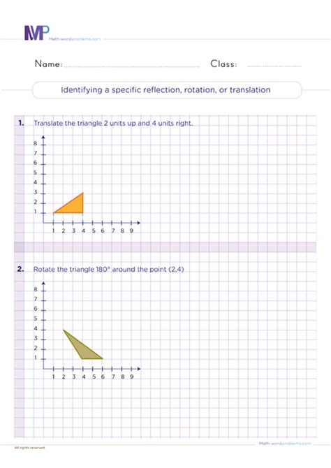 Symmetry And Transformation Worksheets Grade 6