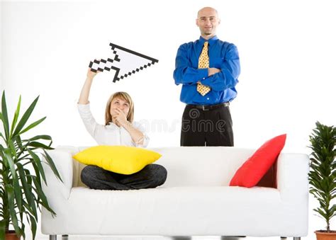 Pointing To A Man Stock Image Image Of Partners Female 5119077