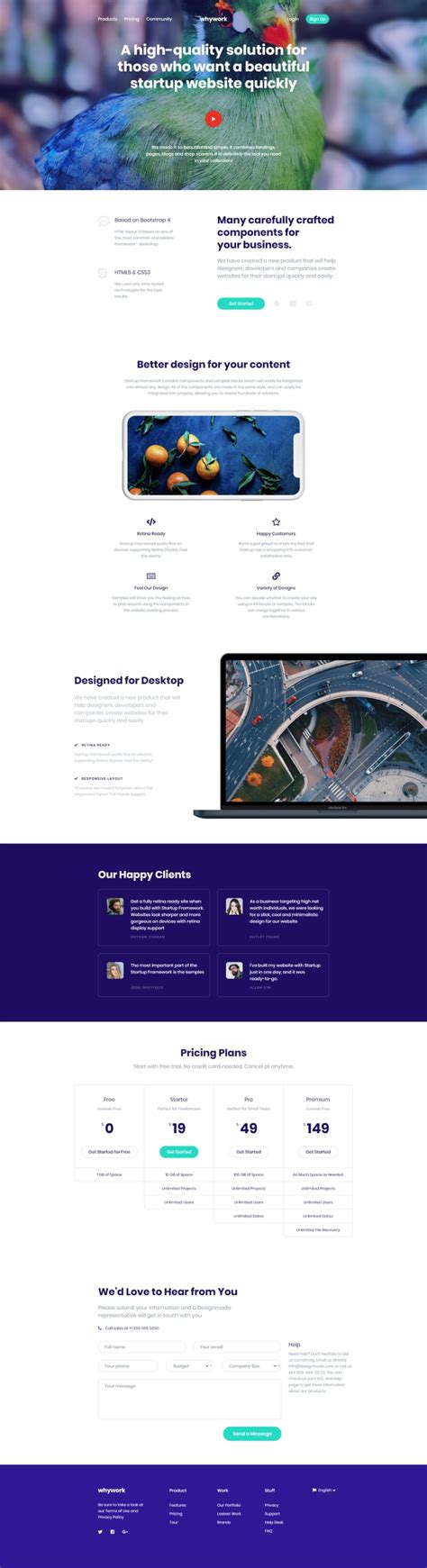 Create You A Professional Animated Bootstrap Landing Page By