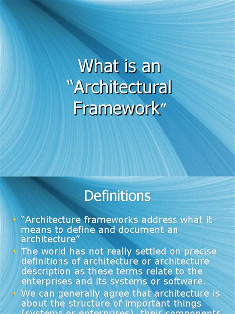 What Is An Architectural Framework Pdf Information Management Software Engineering