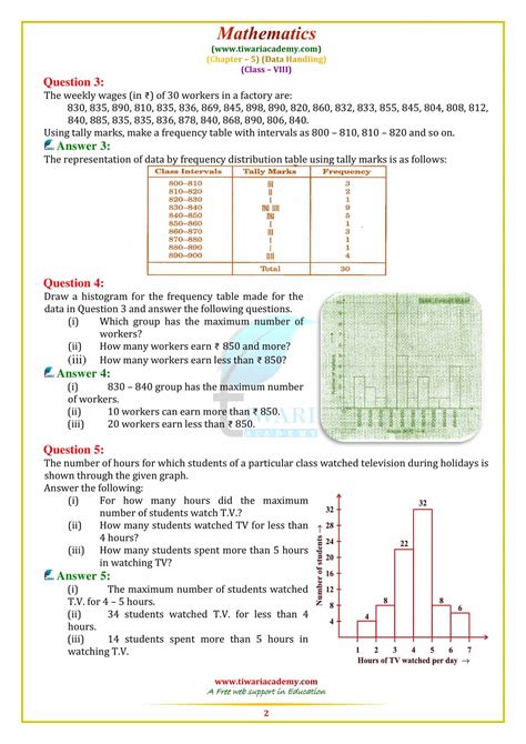 Ncert Solutions For Class 8 Maths Chapter 5 Data Handling In Pdf