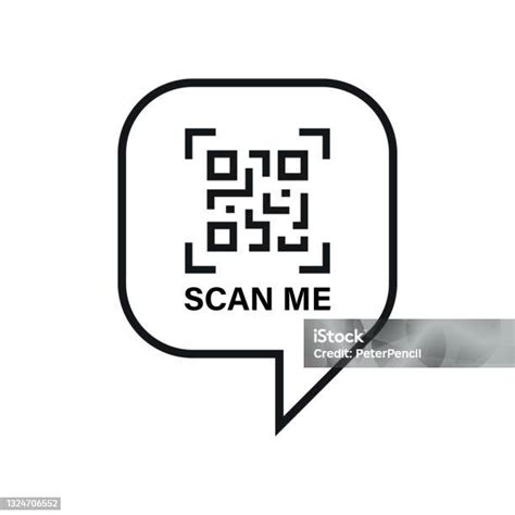 Qr 코드 스캔 레이블입니다 Qr 코드 아이콘을 스캔합니다 텍스트 스캔합니다 음성 거품 벡터 그림입니다 Qr코드에 대한 스톡 벡터 아트 및 기타 이미지 Istock