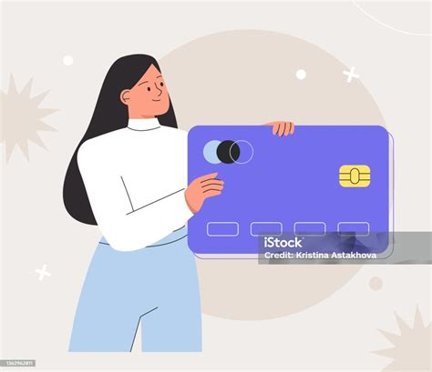 온라인 결제 개념 직불 카드 또는 신용 카드를 들고 온라인 또는 구매하는 여성 플랫 스타일 벡터 일러스트레이션 신용 카드에 대한 스톡 벡터 아트 및 기타 이미지 Istock