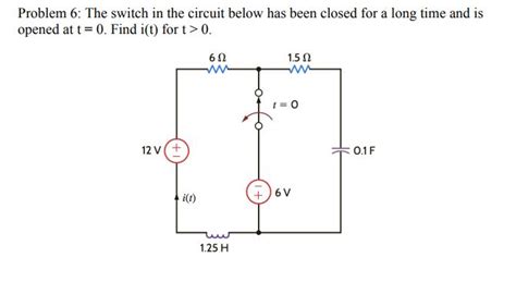 Solved Problem The Switch In The Circuit Below Has Been Chegg