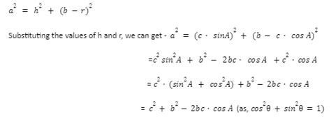 Properties Of Triangle Cosine Rule