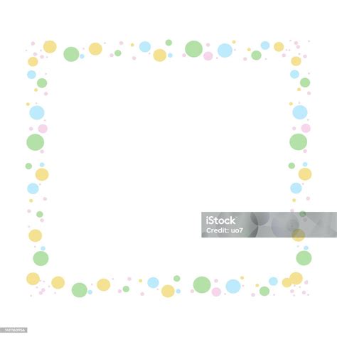 만화 장식 테두리 프레임 물방울 도트 패턴 장식이있는 빈 빈 테두리 흰색 배경 평면 디자인 벡터 일러스트 레이 션 Eps10으로 분리 공란에 대한 스톡 벡터 아트 및 기타