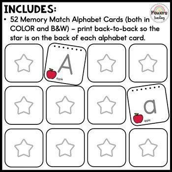 Memory Matching Alphabet Game Alphabet Letter Review TPT