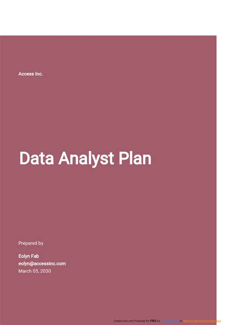 Data Analysis Plan Template Doc