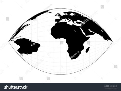 World Shape Craig Retroazimuthal Projection Geographical Stock Vector Royalty Free 1639823380