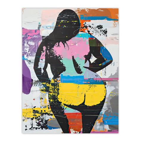 Artery8 Big Beautiful Woman Cheeky Colourful Street Art Wall Art Print