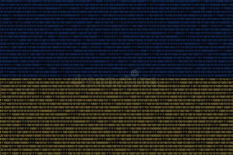 Matrix Binary Code Of Zeros And Ones In UkrainÐµ Flag Colors Concept Of Computer Modern
