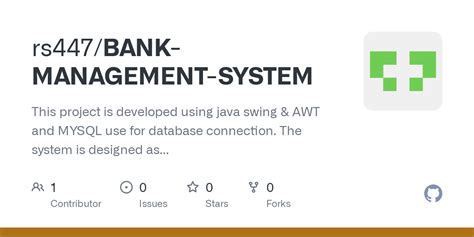 Github Rs447bank Management System This Project Is Developed Using