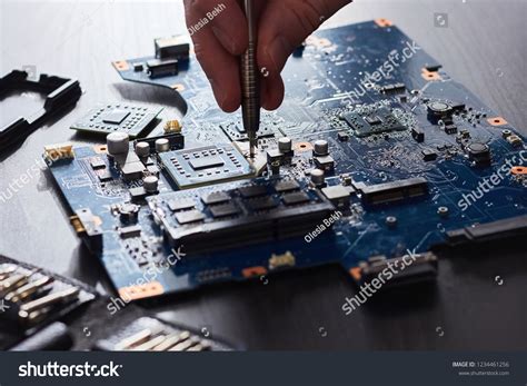 Technician Plug Cpu Microprocessor Motherboard Computer Stock Photo Shutterstock