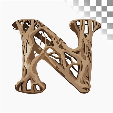 Premium Vector N Letter Design Stylish Font Tree Roots Alphabet