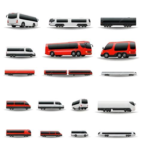 A Collection Of Different Types Of Buses Including One With The Number